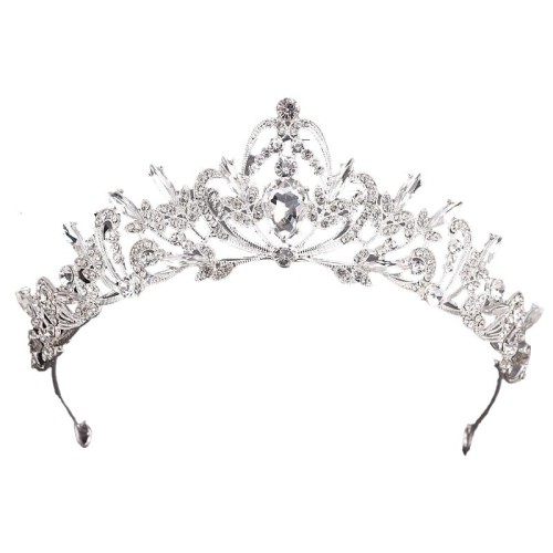Diadem tiara ozdoba na głowę korona ślubna srebrna DI2 - Sklep ...